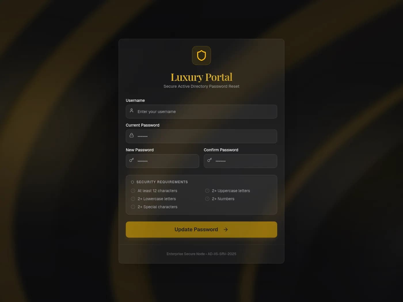 Luxury Password Portal