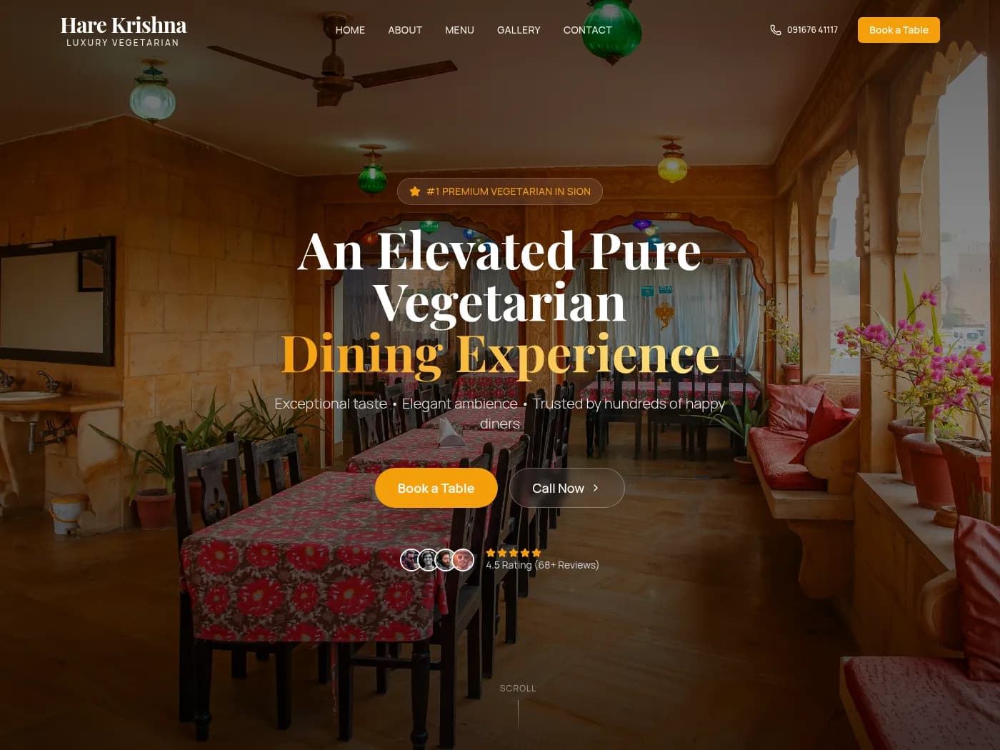 Hare Krishna Luxury Restaurant Site