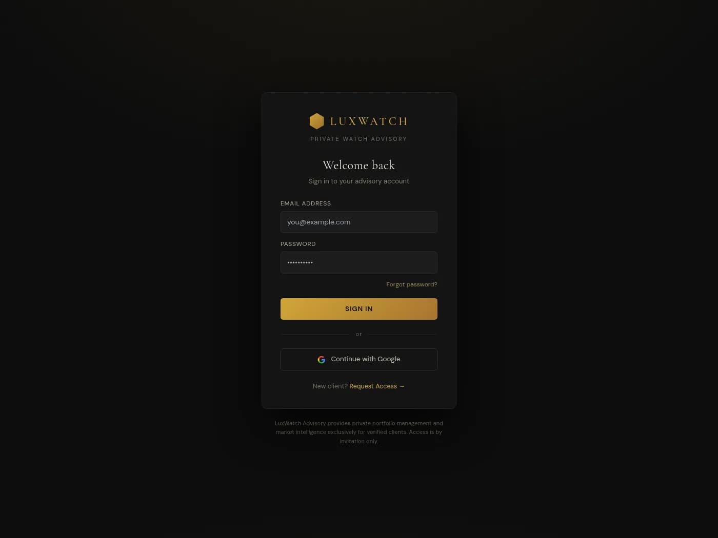 LuxWatch Advisory App