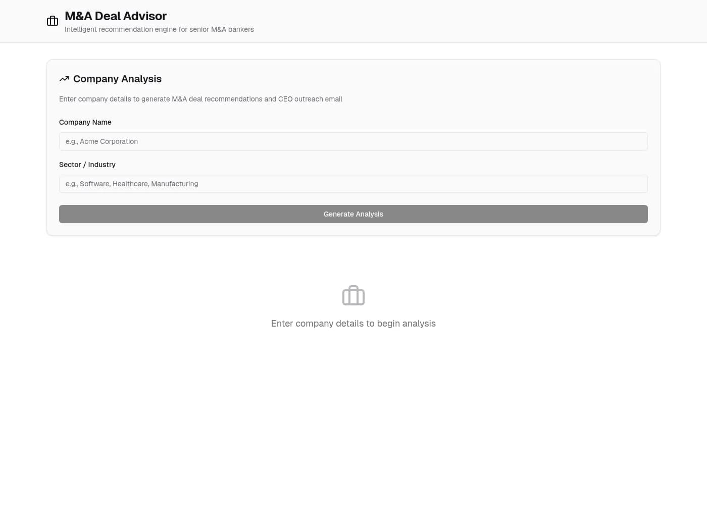 M&A Deal Advisor