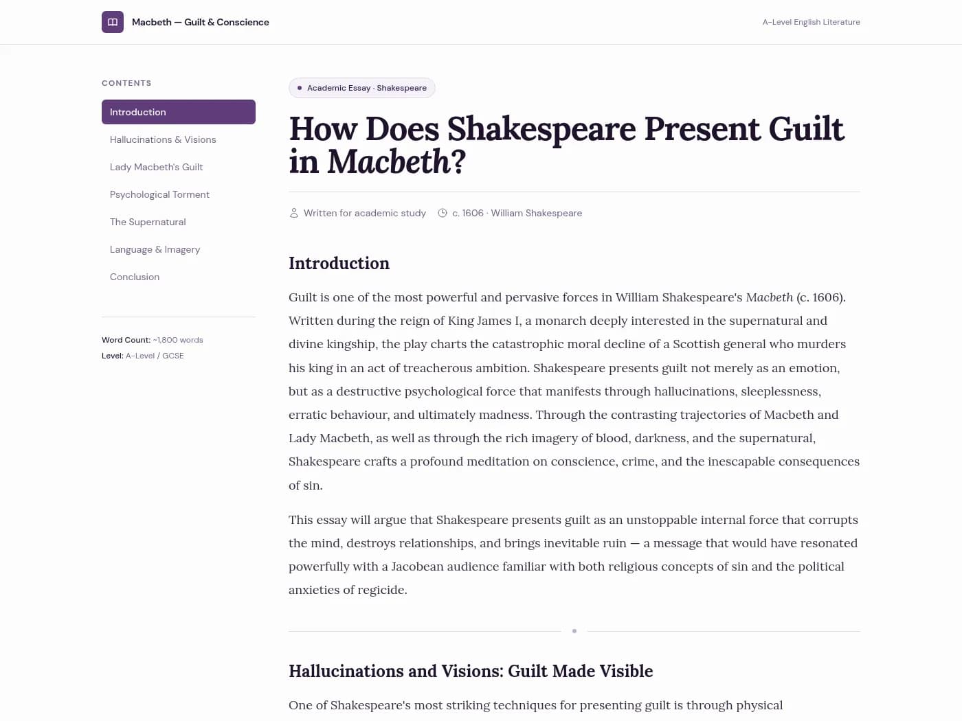 Macbeth Guilt Essay