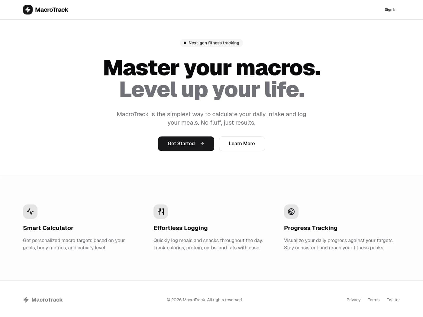 MacroTrack Fitness App