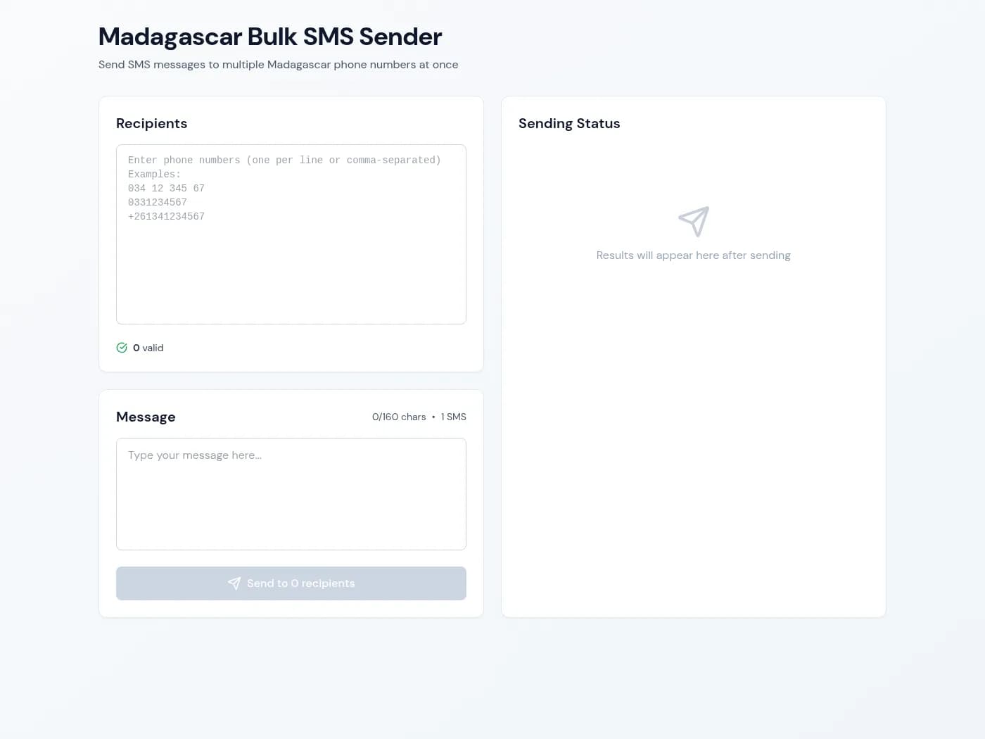 Madagascar Bulk SMS Sender