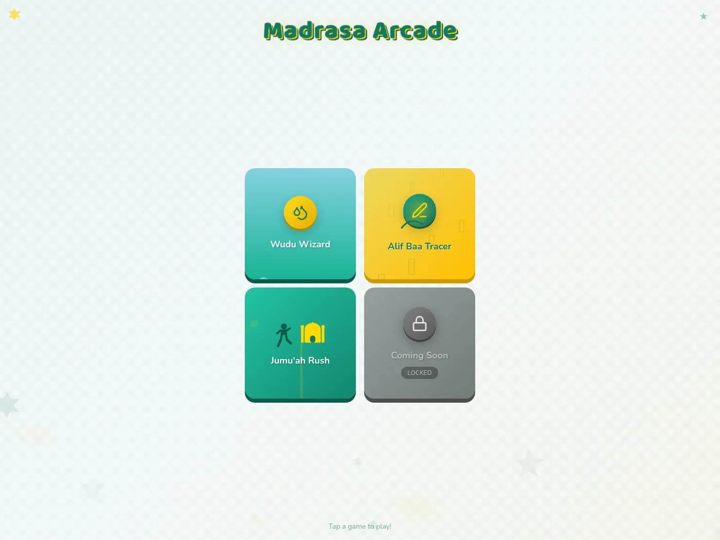 Madrasa Arcade Home UI