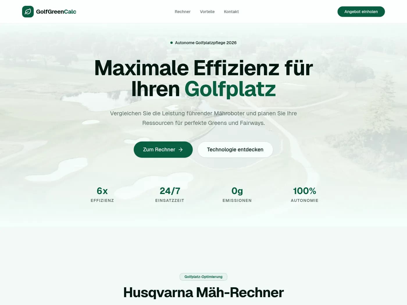Golfplatz Mäher Rechner