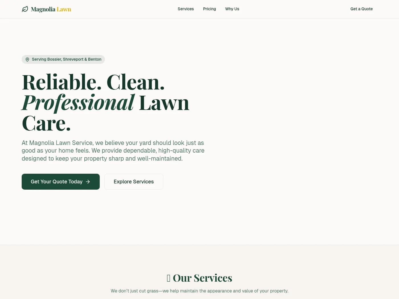 Magnolia Lawn Service Site