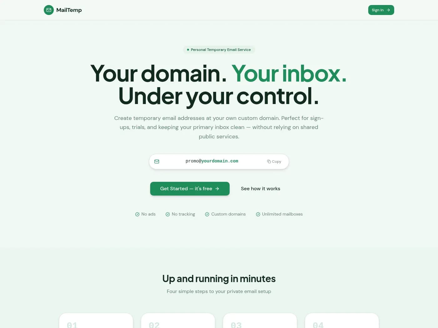 Personal MailTemp Web