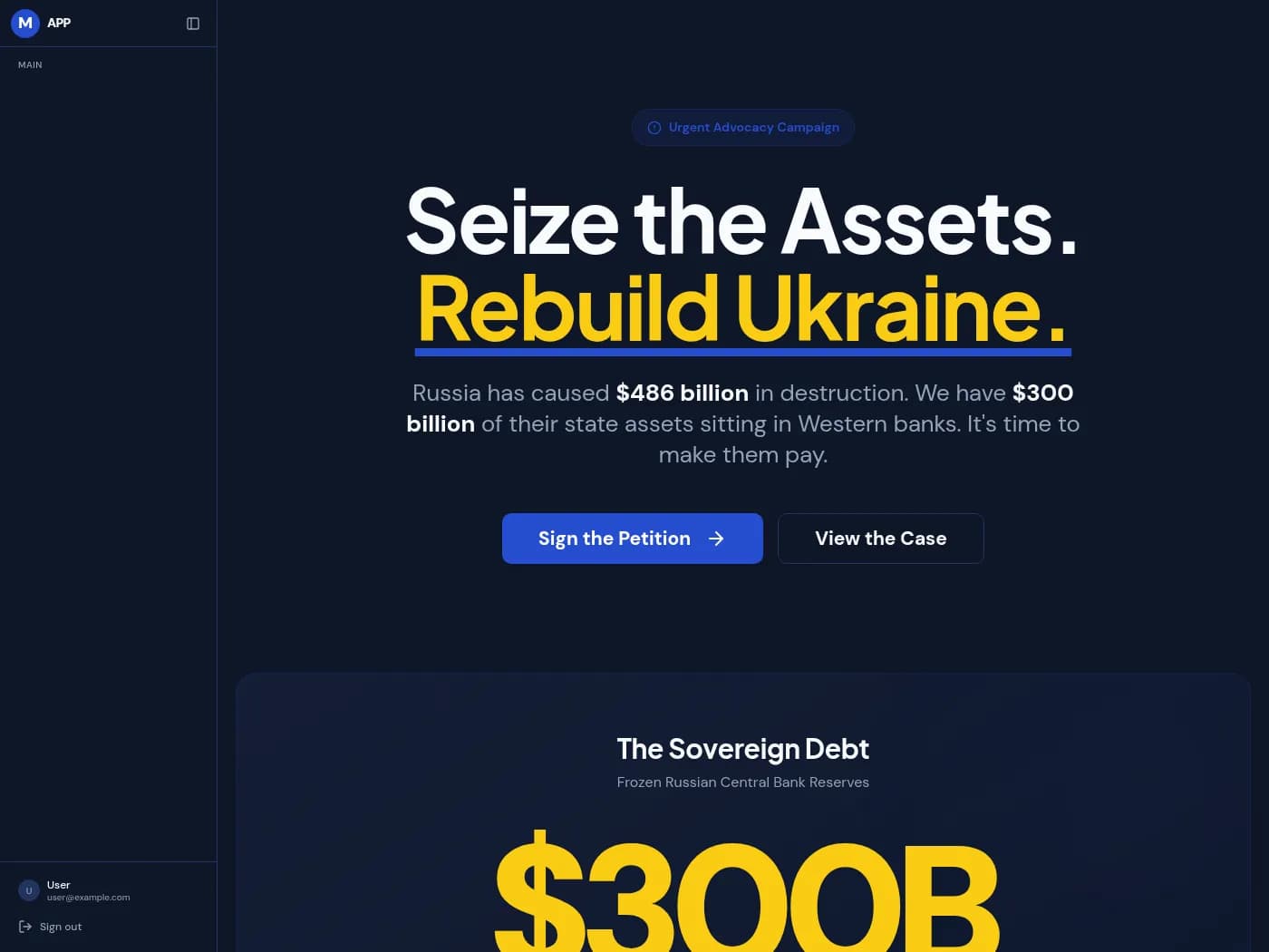 Make Putin Pay Website