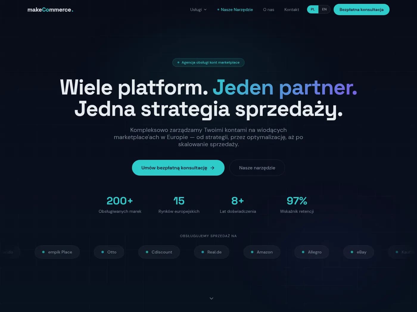 makeCommerce Agency Site