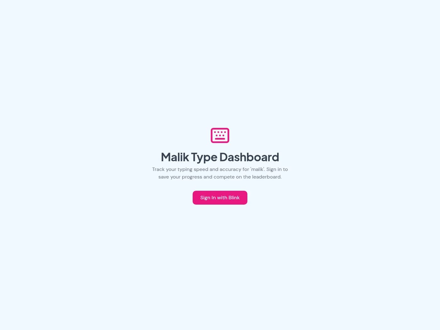 Malik Typing Dashboard