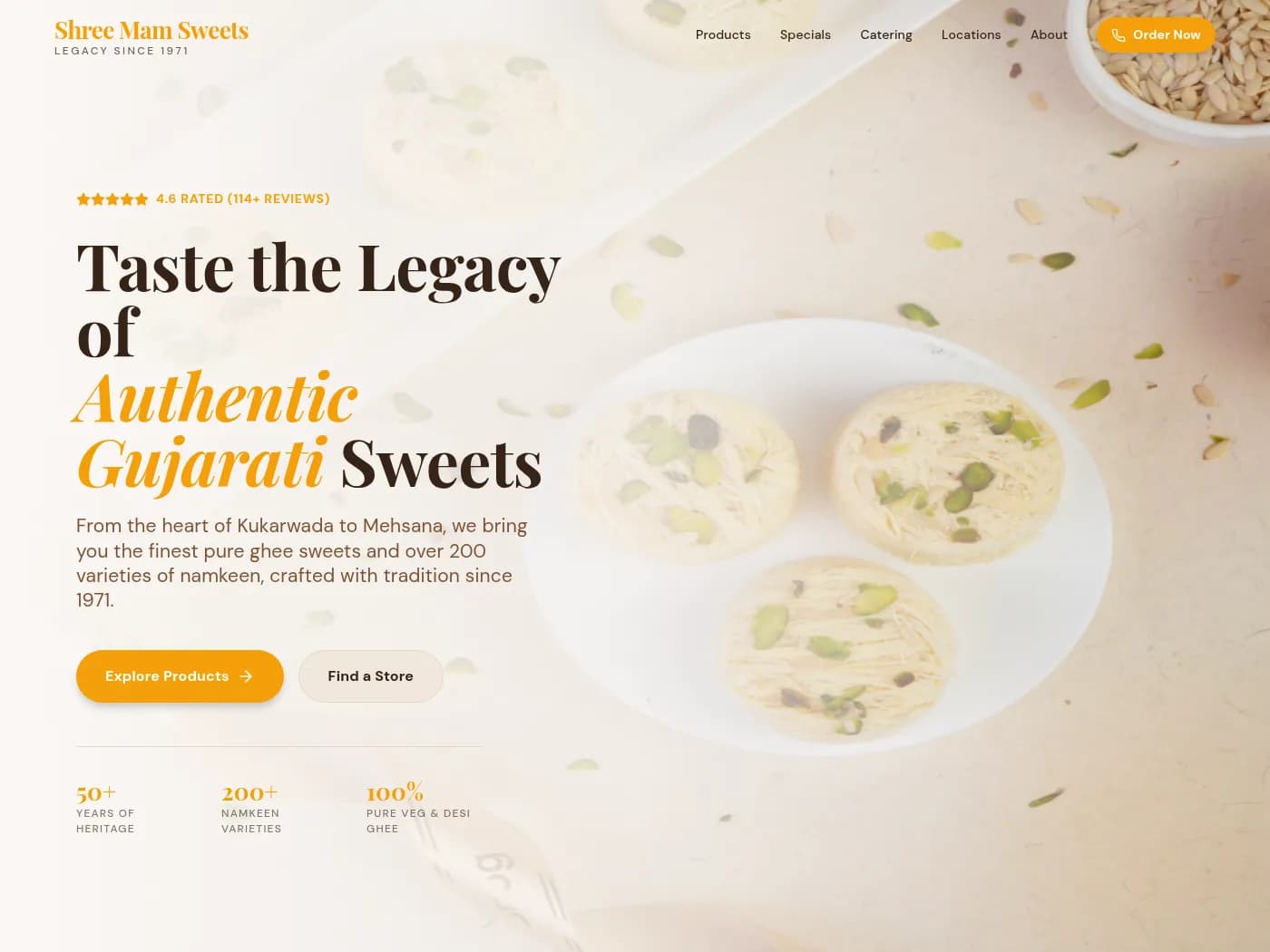 Shree Mam Sweets Website