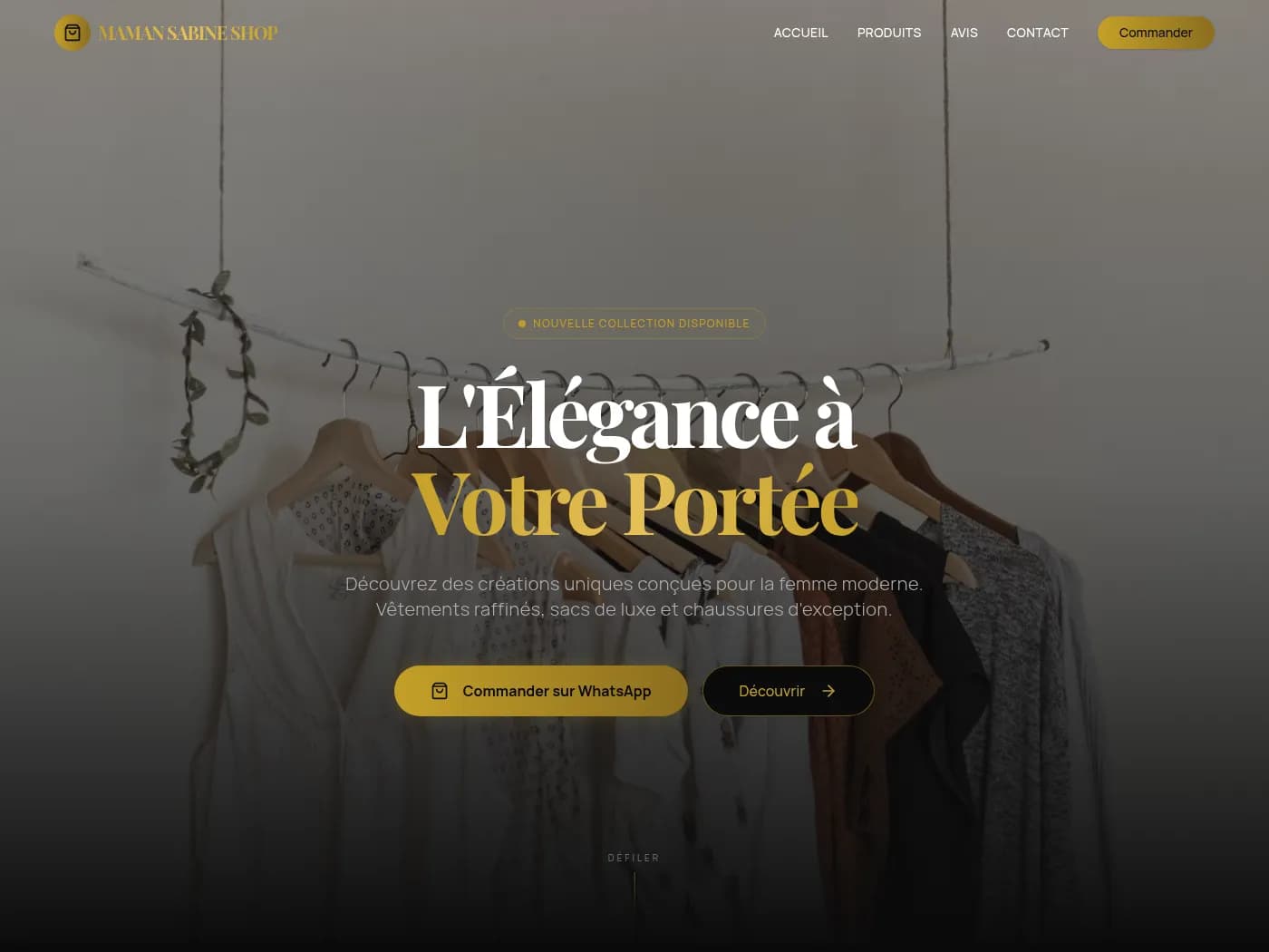 MAMAN SABINE Shop Landing