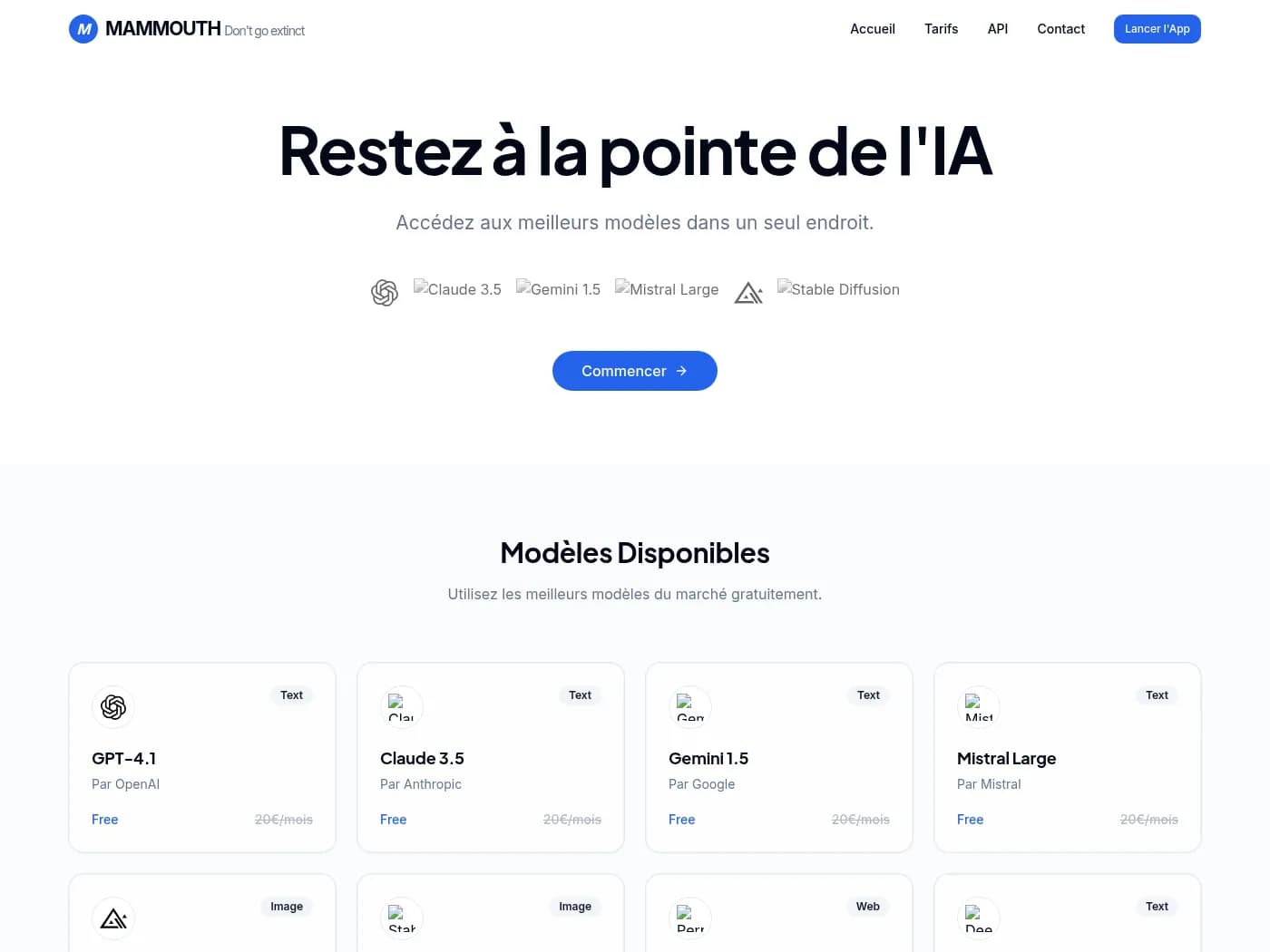 MammouthAI Free Webpage