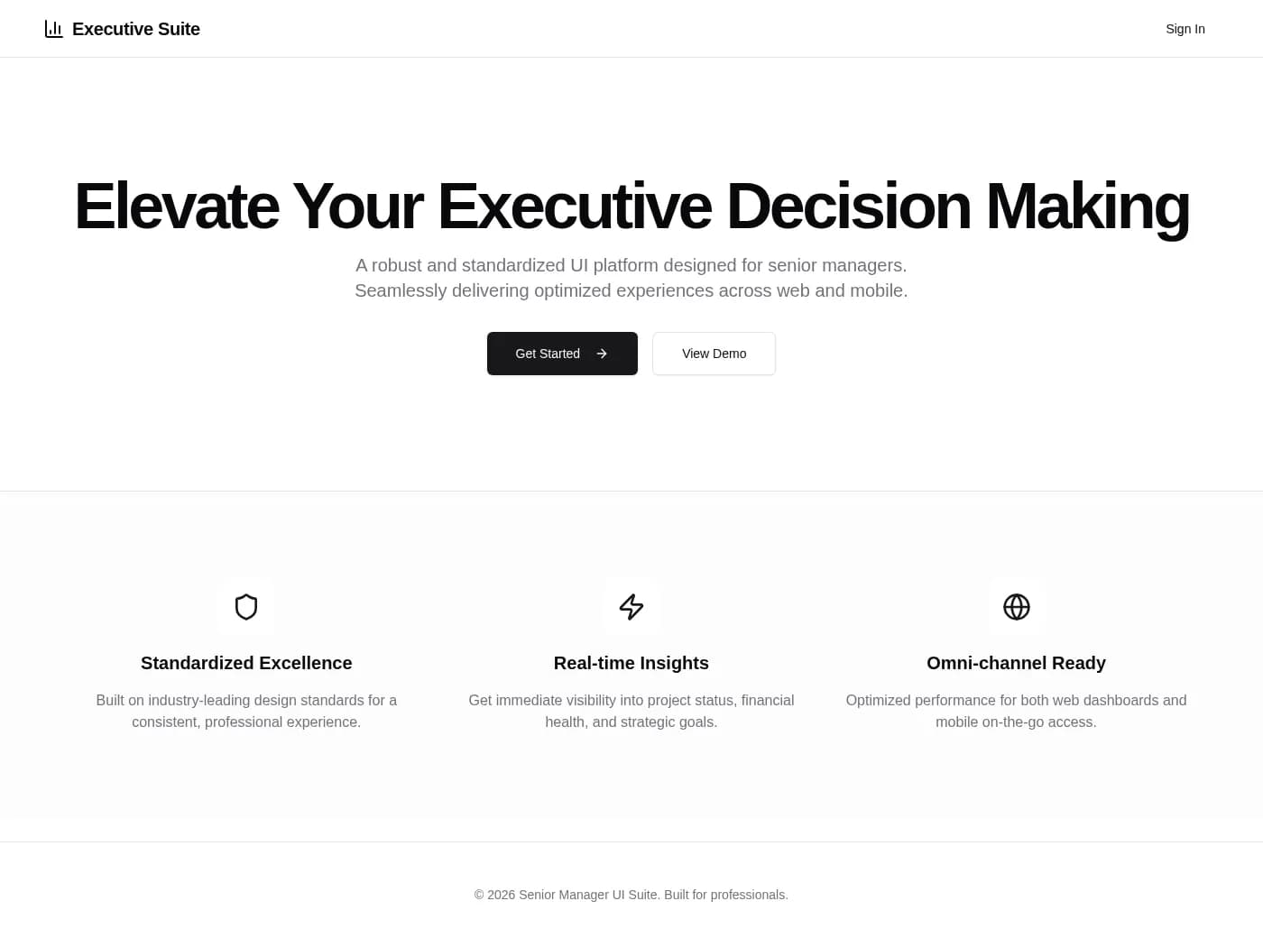 Senior Manager UI Suite