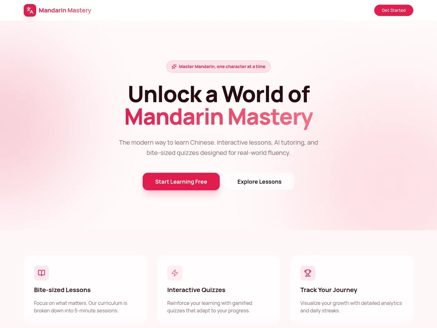 Mandarin Mastery App