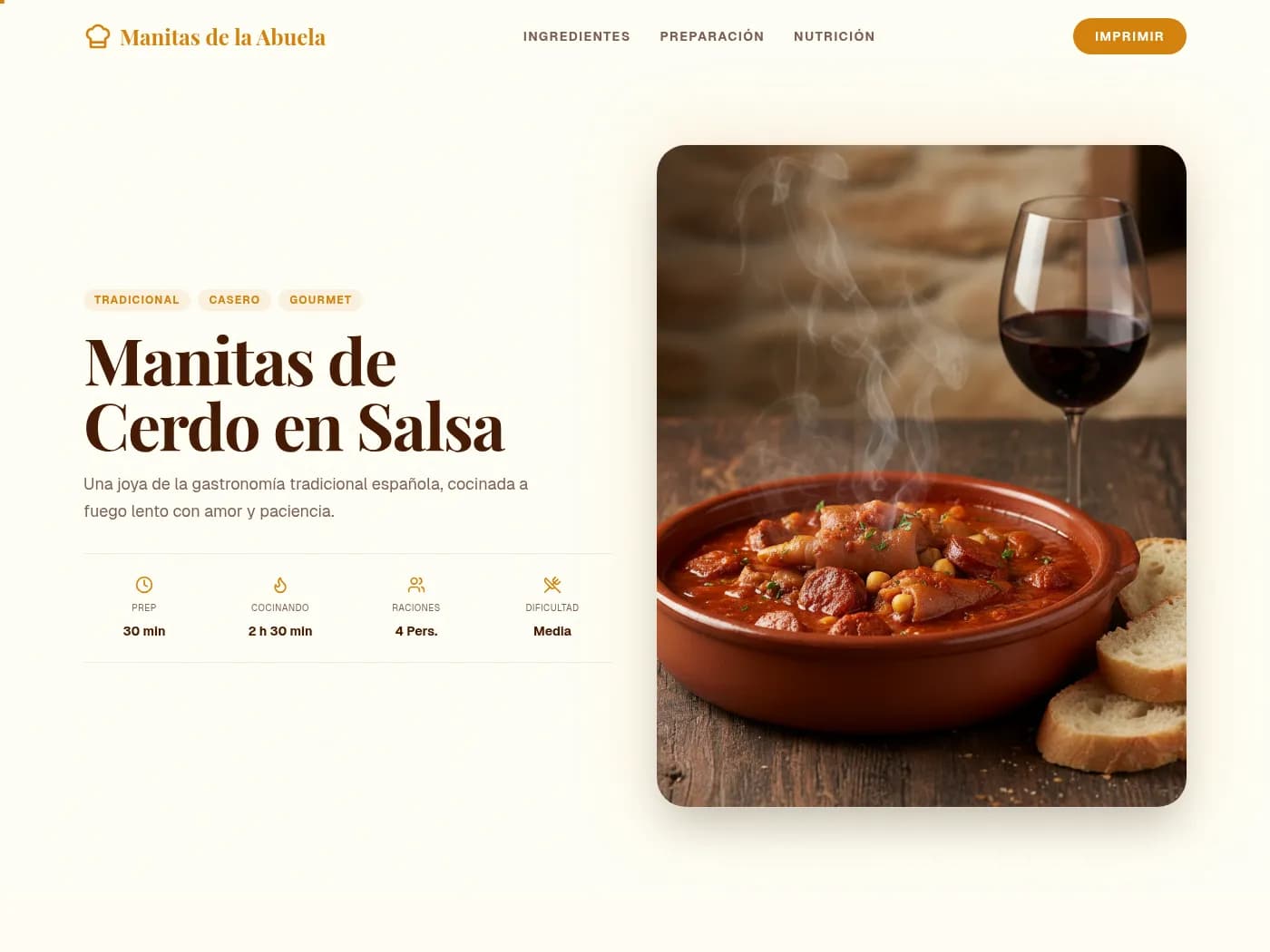 Receta Manitas de Cerdo
