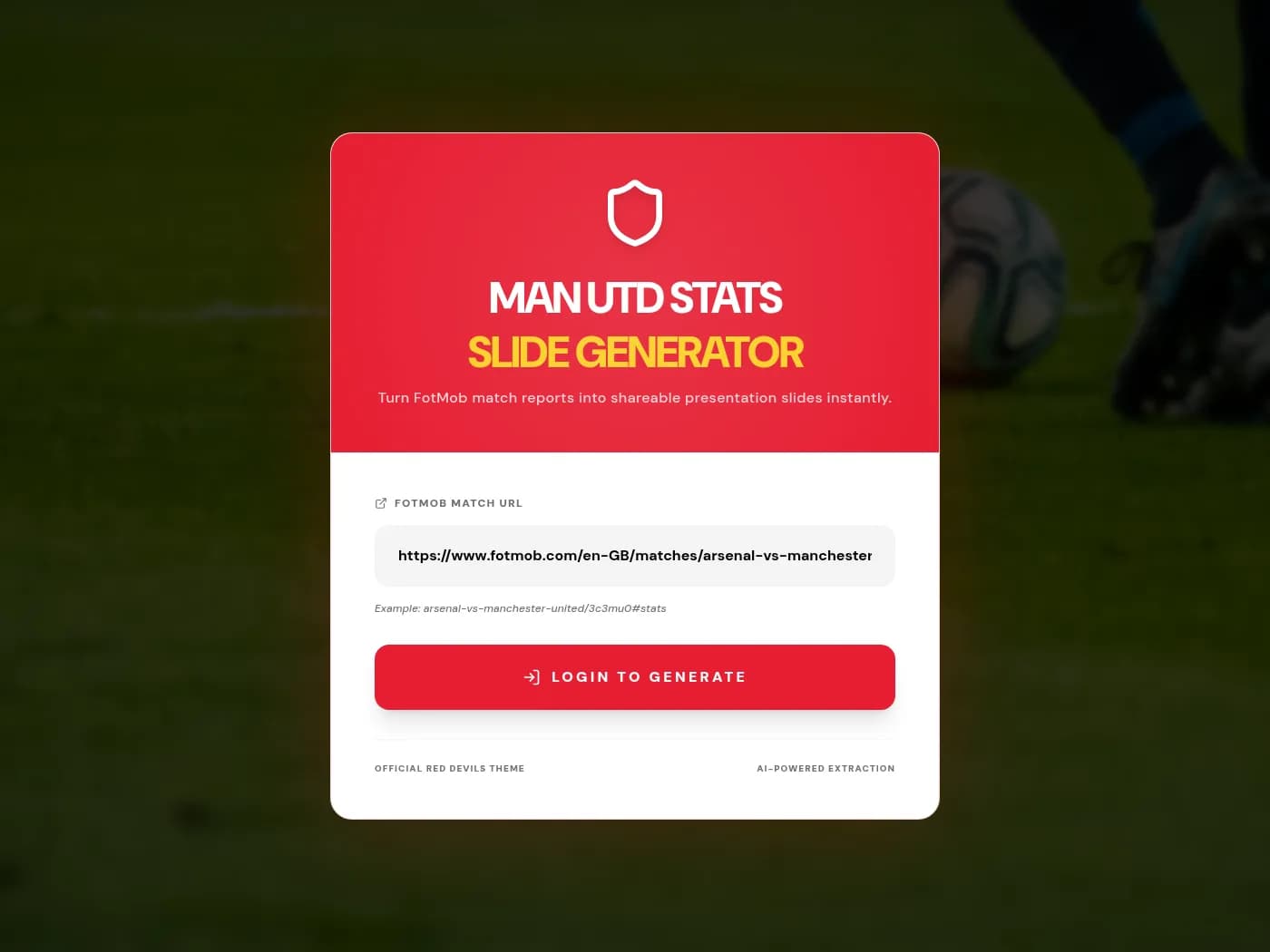 Man Utd Stats Slide