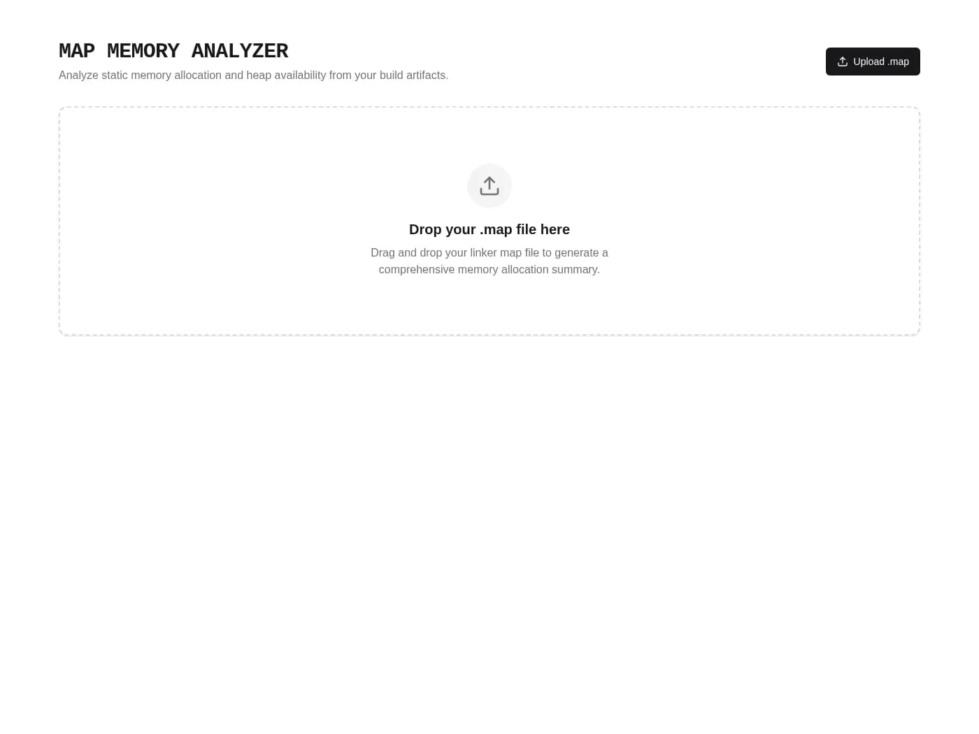 Map File Memory Analyzer