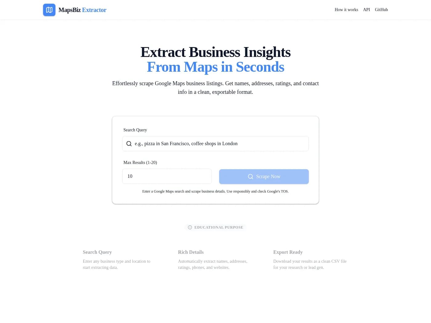 MapsBiz Extractor