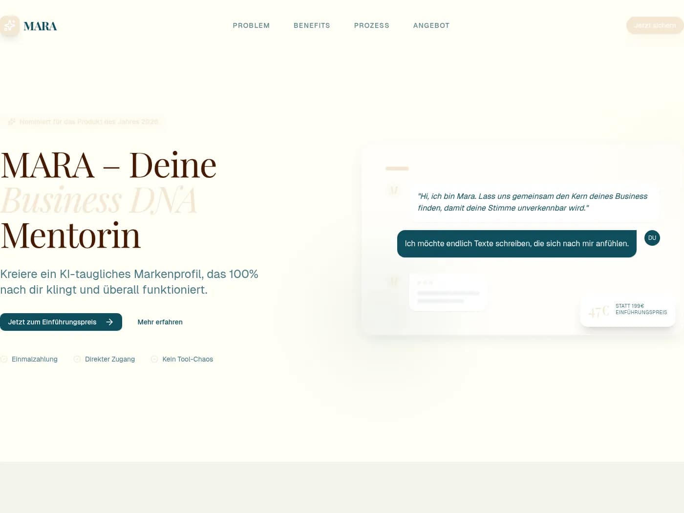 MARA Sales Page DE