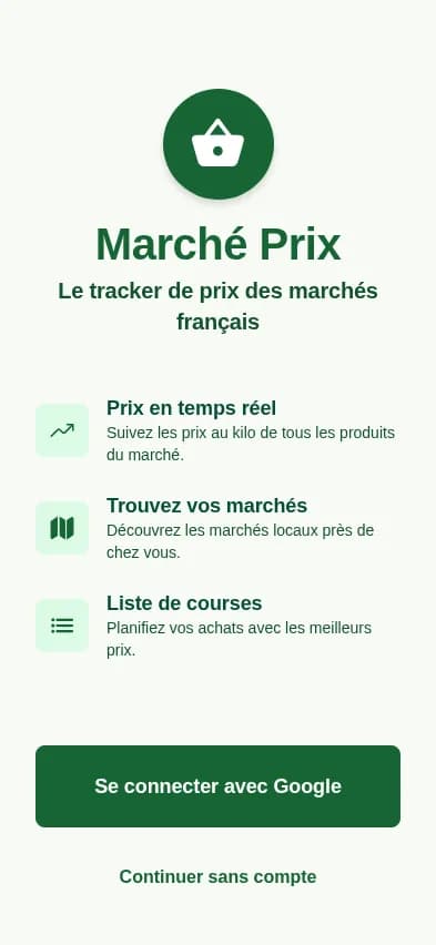 Marché Prix Tracker