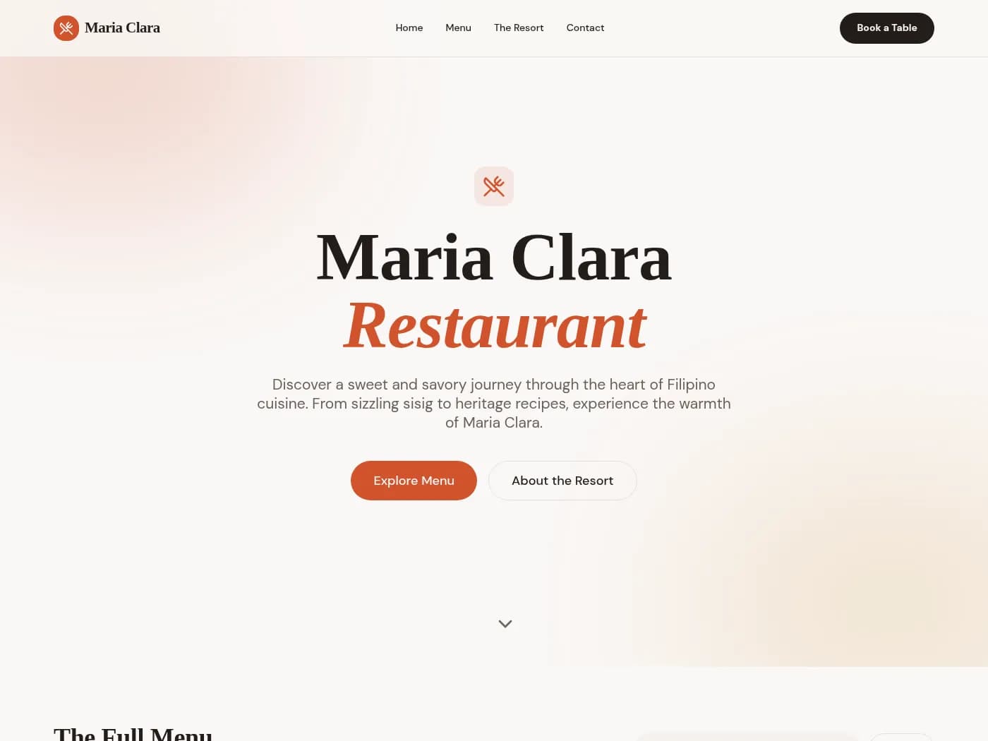 Maria Clara Menu Explorer