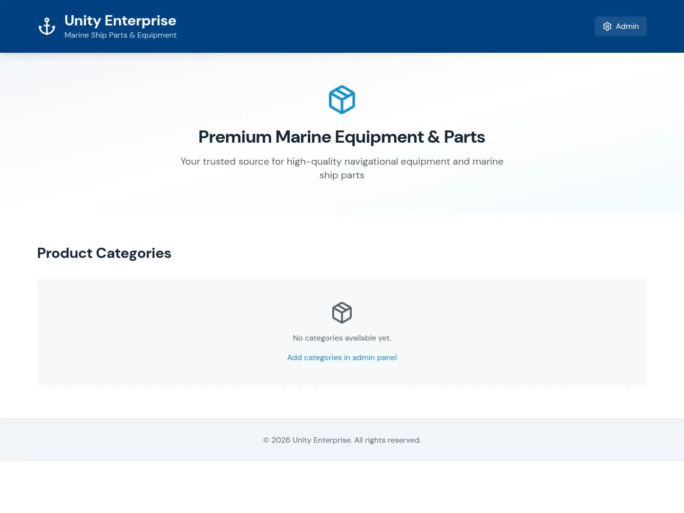 Unity Marine Parts CMS