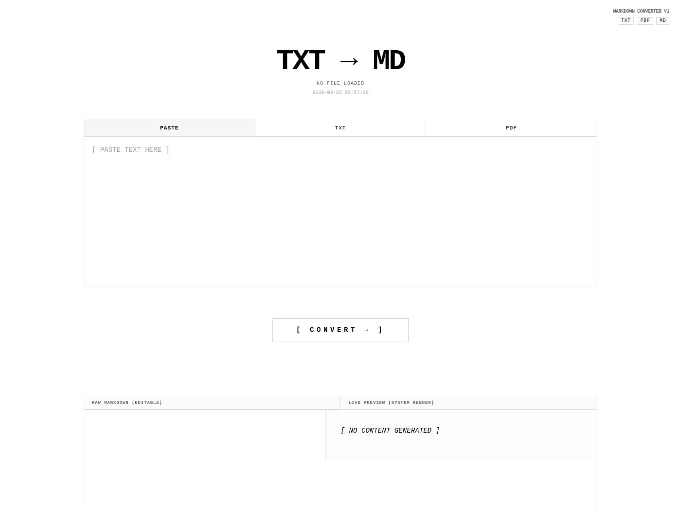 Markdown Converter System UI
