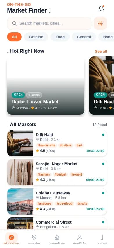 On-the-Go Market Finder