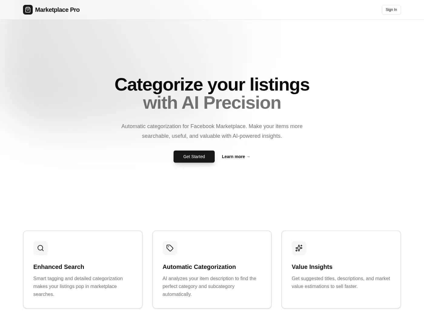 Marketplace Classifier Pro