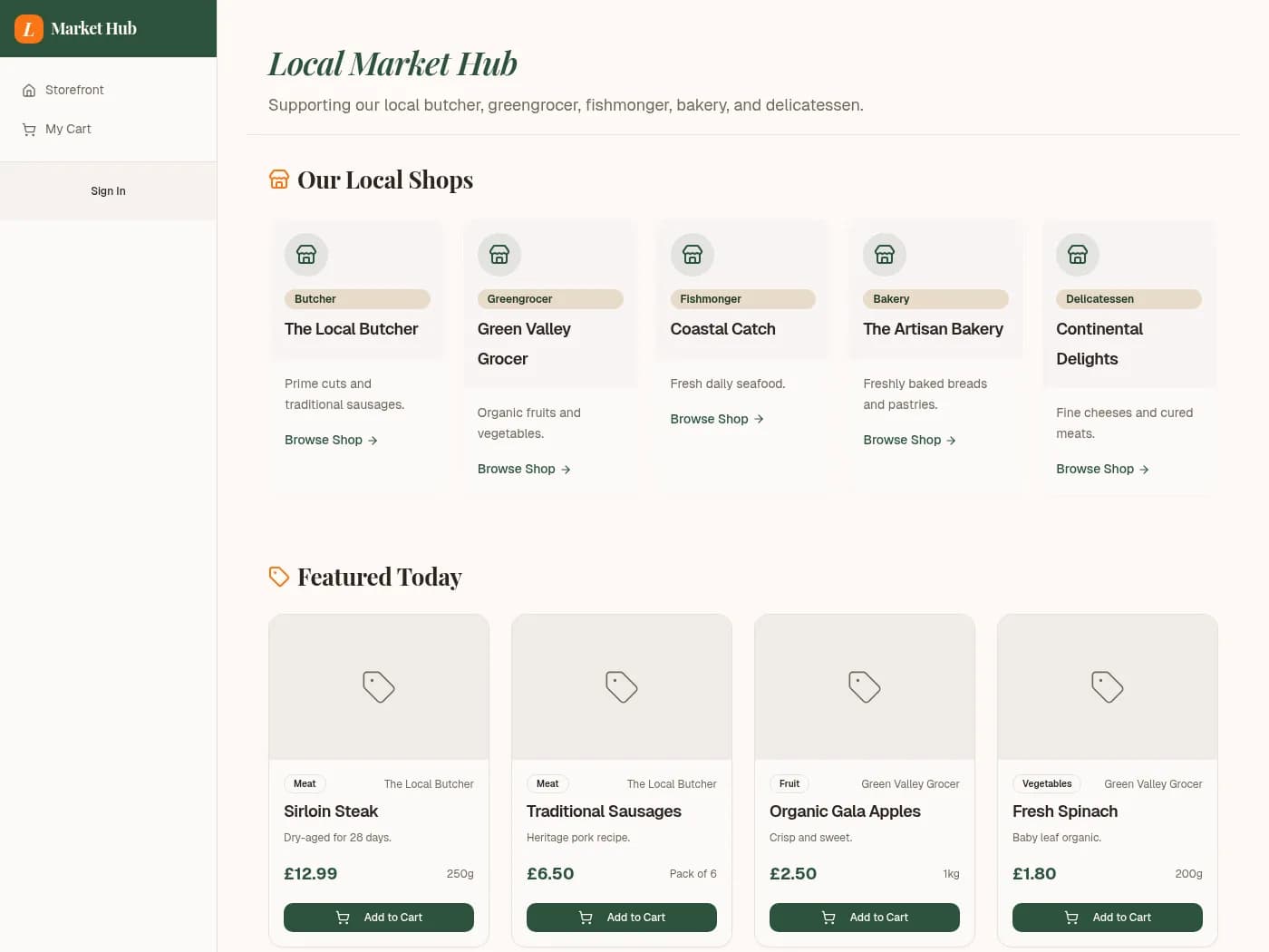 Local Market Hub