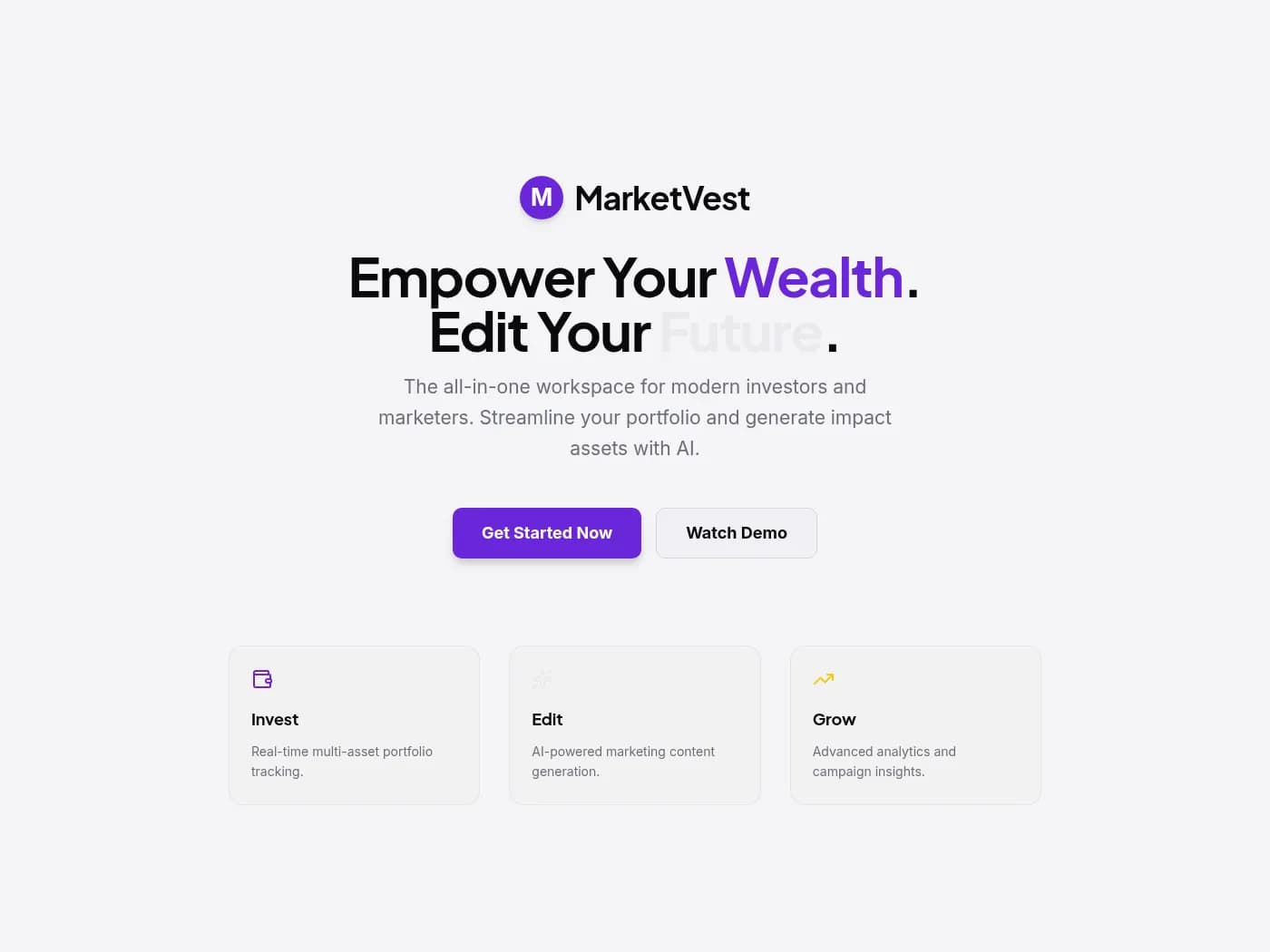 MarketVest Editor