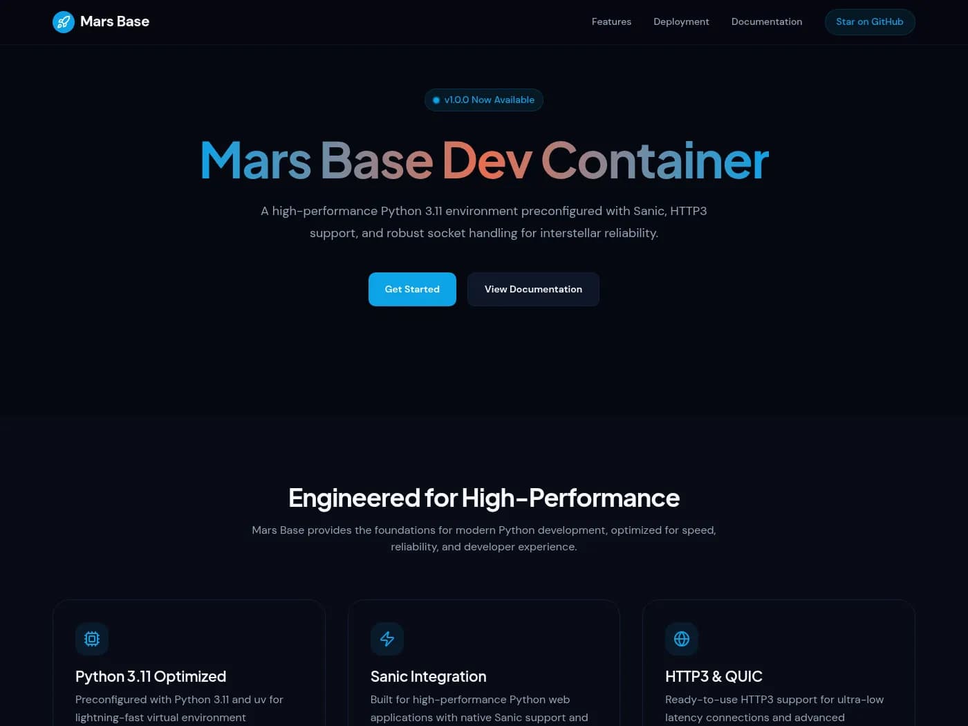 Mars Base Dev Container