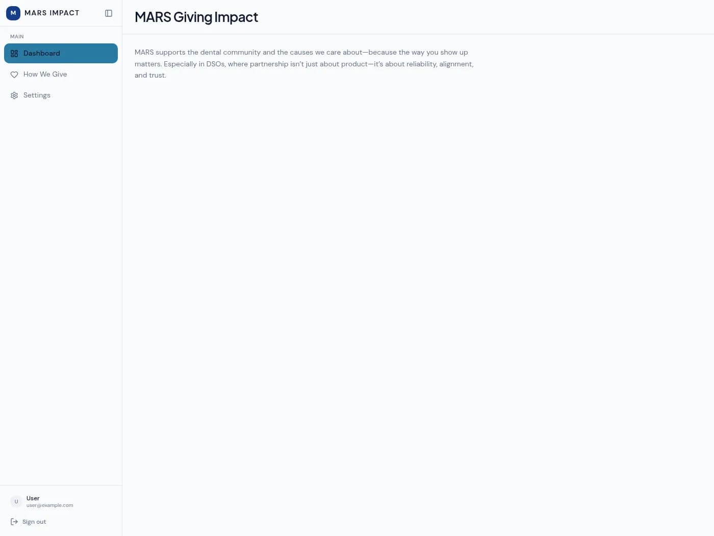 MARS Giving Impact Page