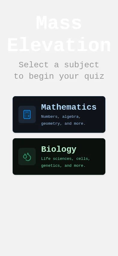 Mass Elevation Quiz App