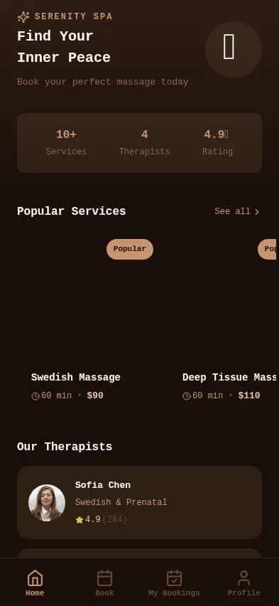 Massage Booking App