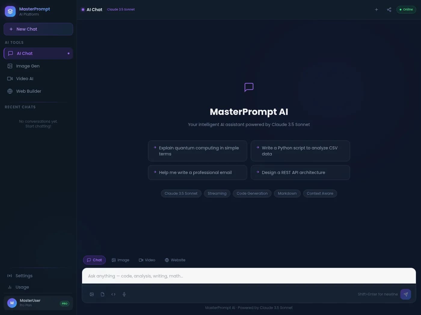 MasterPrompt AI Platform