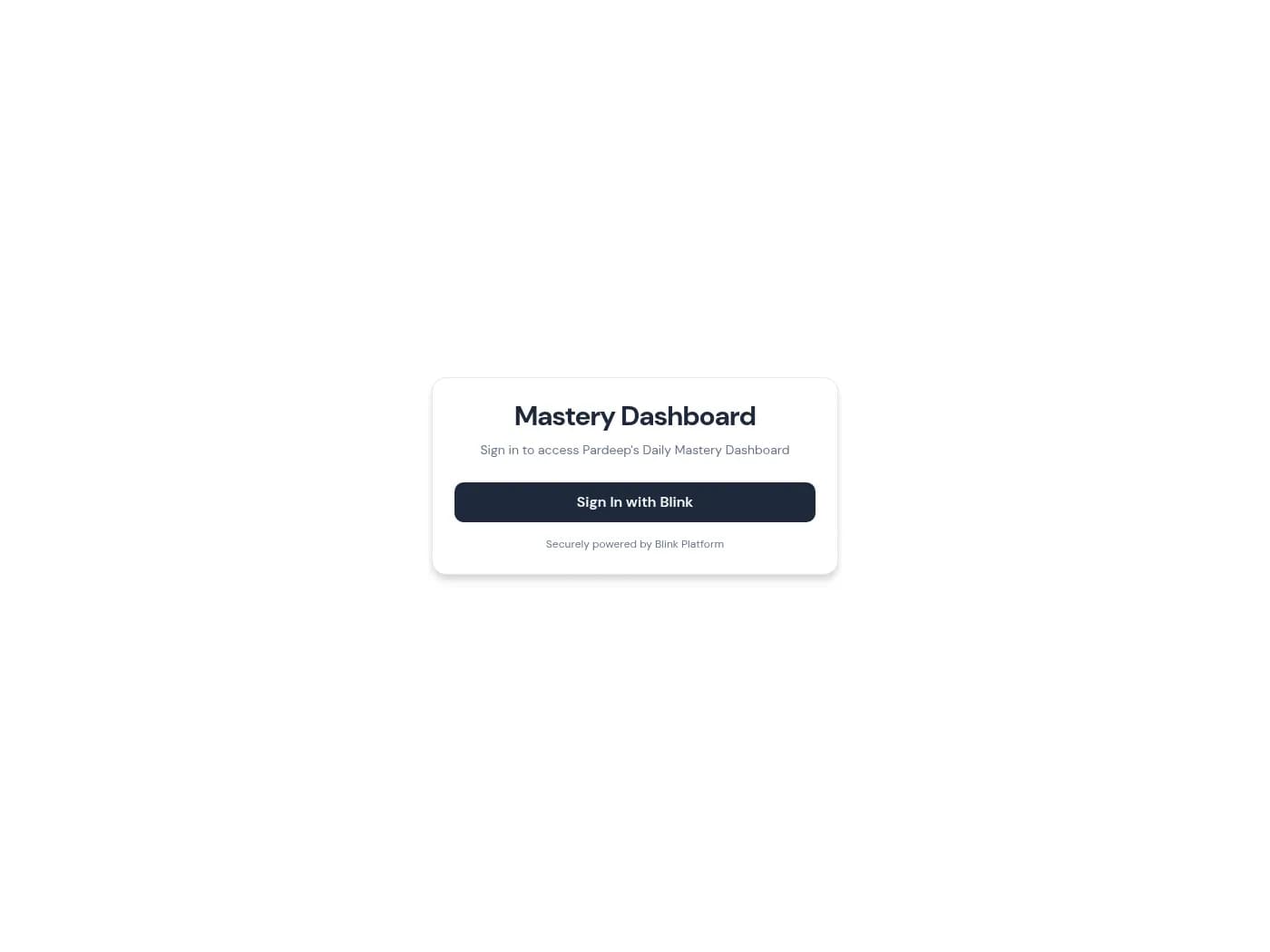 Daily Mastery Dashboard