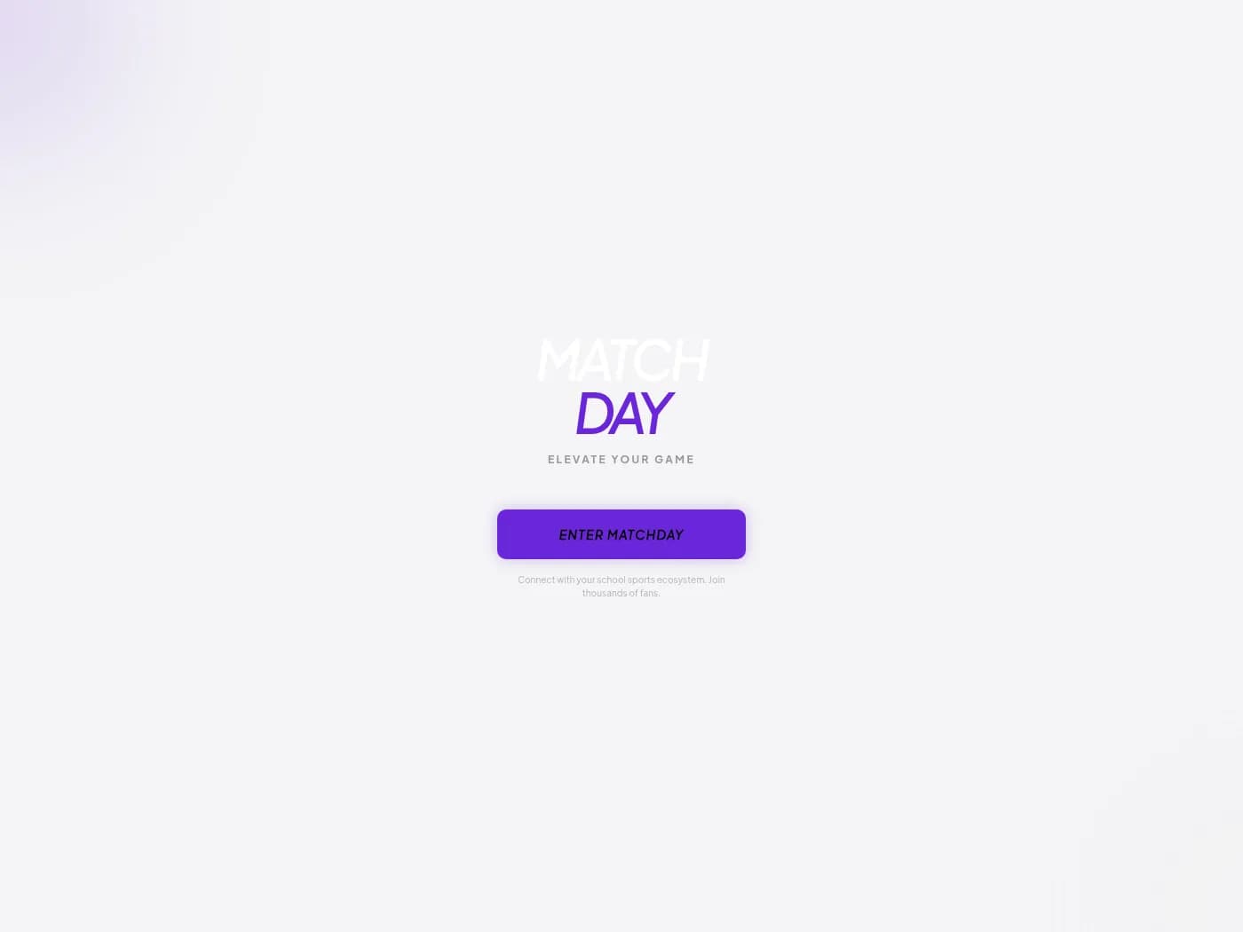 MatchDay Sports Platform