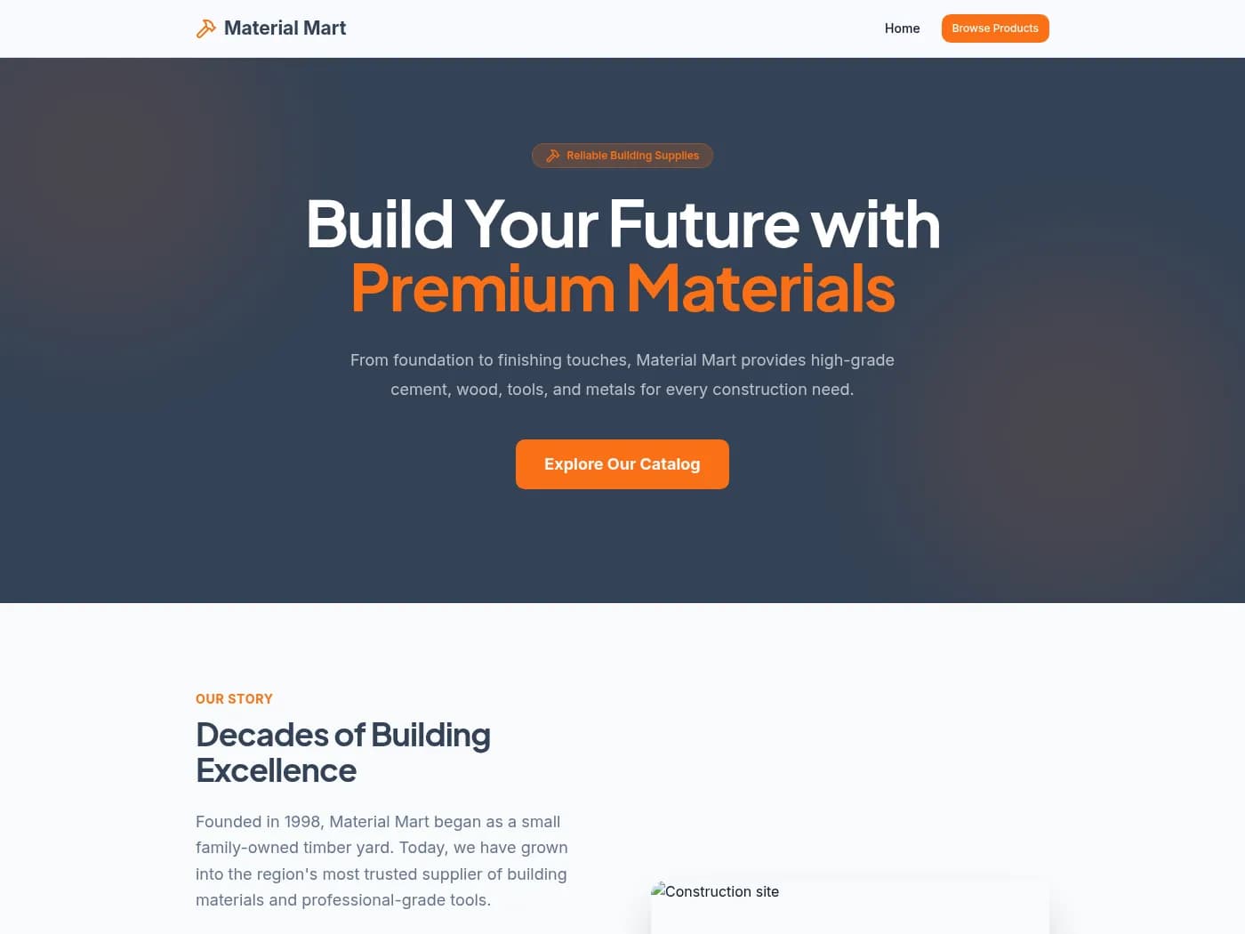Material Mart Webpage