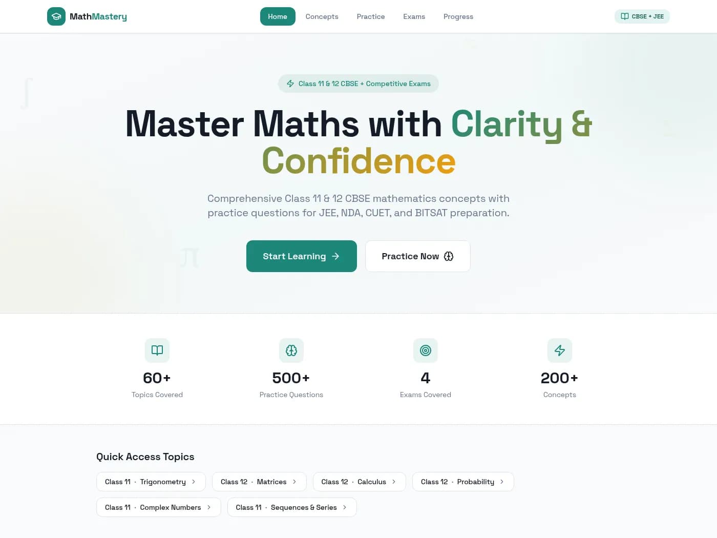 Math Mastery Hub