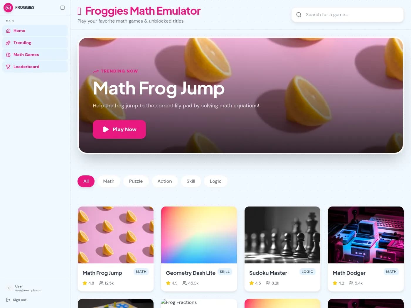 Froggies Math Emulator
