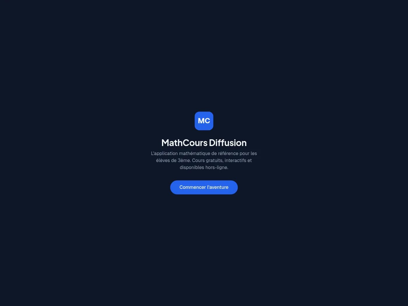 MathCours Diffusion App