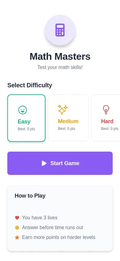 Math Masters App