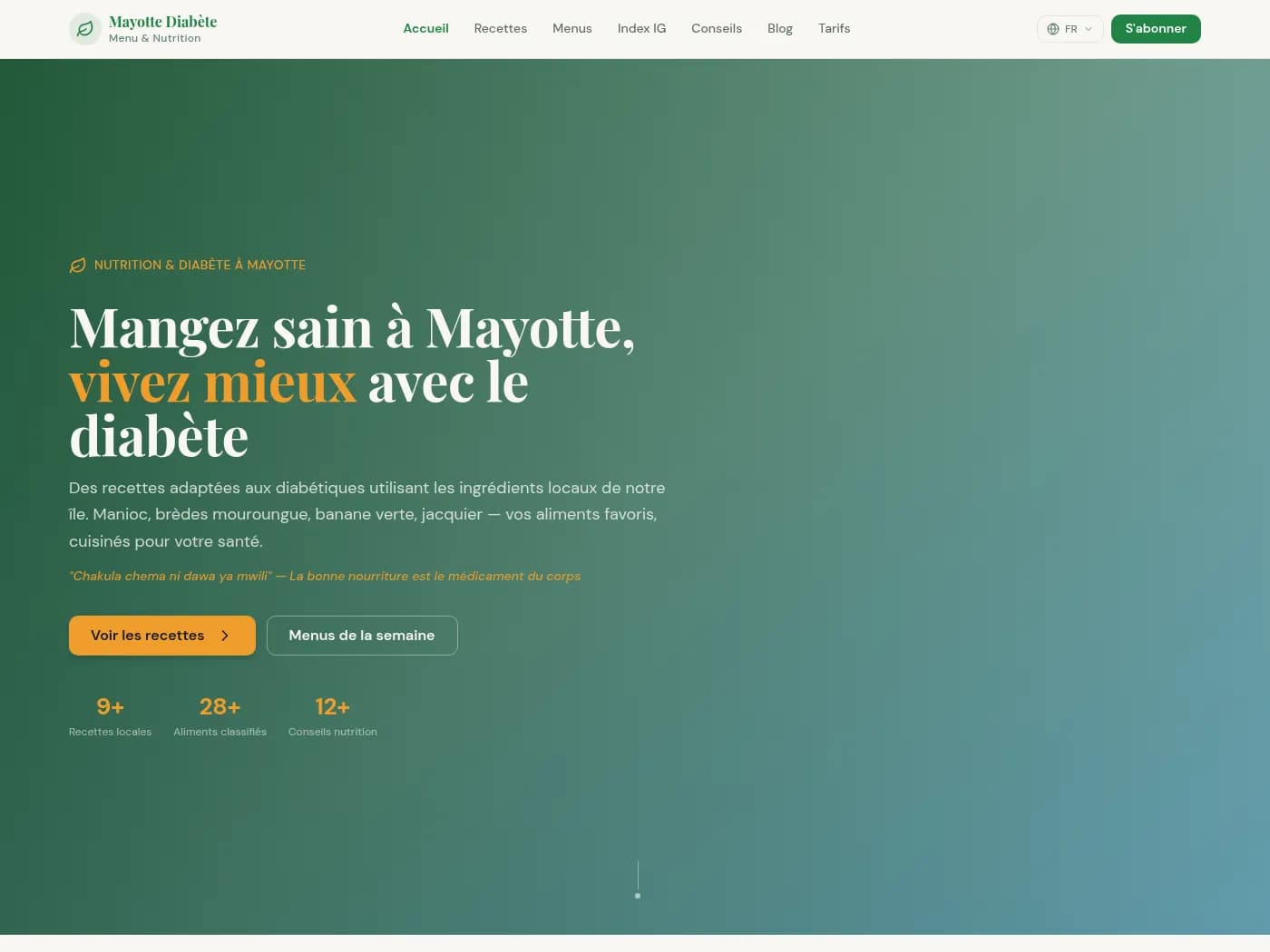 Mayotte Diabète Menu