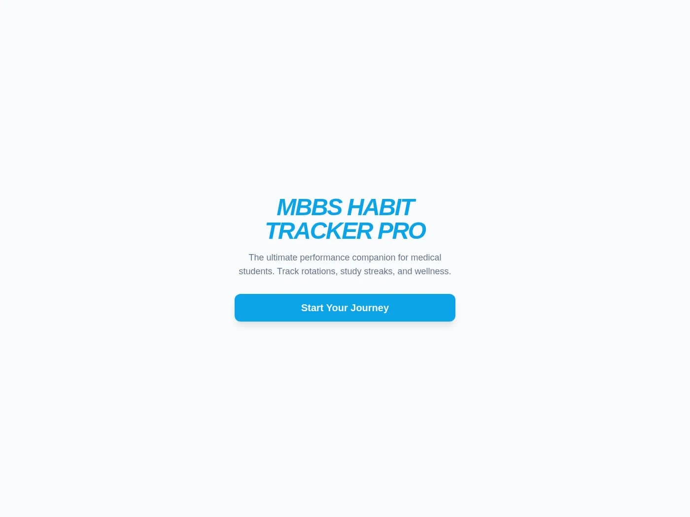 MBBS Habit Tracker Pro