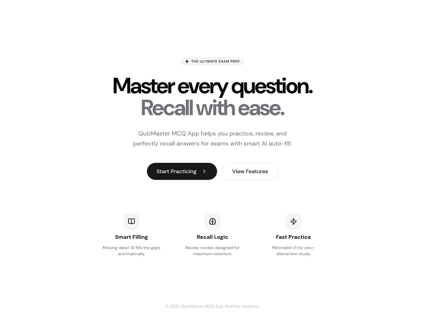 QuizMaster MCQ App
