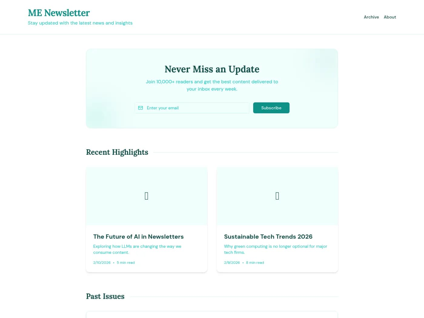 ME Newsletter App