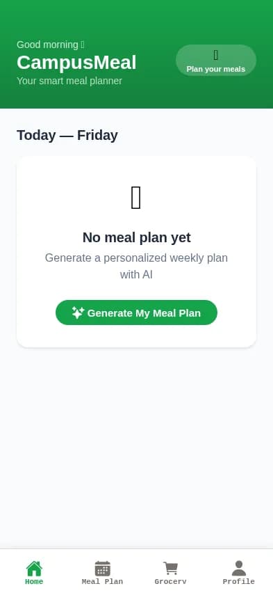 CampusMeal Planner