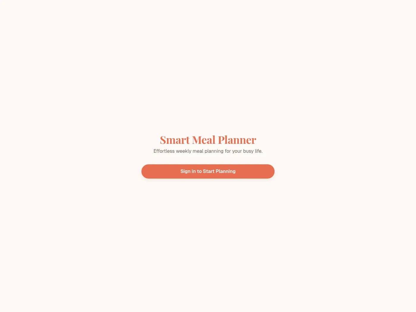 Smart Meal Planner